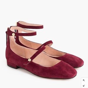 J. Crew | Shoes | Jcrew Poppy Twostrap Ballet Flat Burgundy | Poshmark